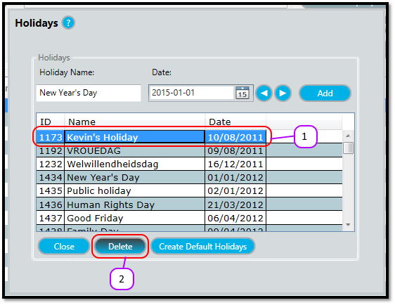How to delete a holiday – Ouch! Help Centre