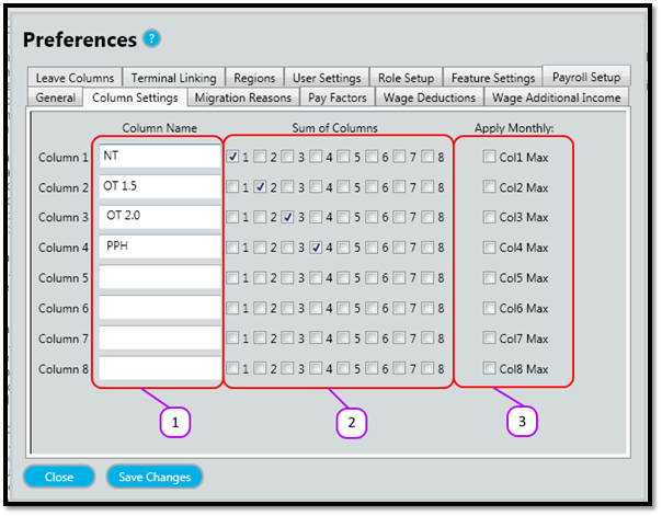 About the Column Settings tab on Preferences – Ouch! Help Centre