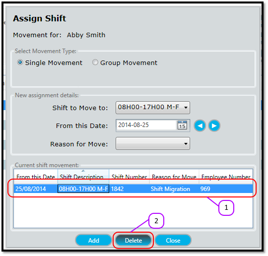 How to Delete a Shift from an Employee – Ouch! Help Centre