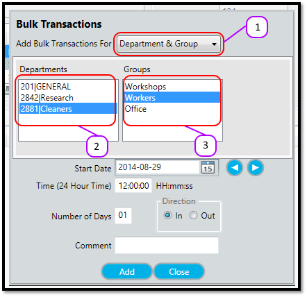 How to do bulk transactions for only the Selected Departments and Groups – Ouch! Help Centre