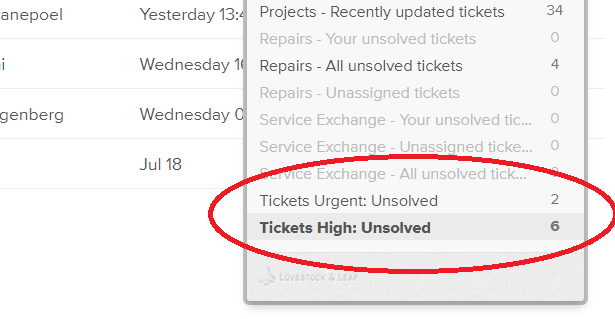 Urgent and high priority ticket views – Ouch! Help Centre